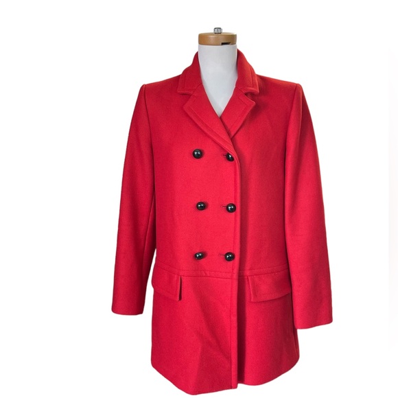 Zara | Jackets & Coats | Zara Wool Coat Midlength Coat Red | Poshmark